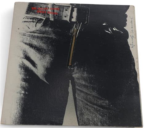 Lot An Andy Warhol Signed Rolling Stones Sticky Fingers Album Cover With Long Playing Vinyl In