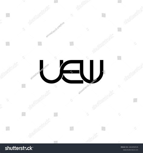 Uew Typography Letter Monogram Logo Design Stock Vector Royalty Free