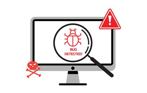 Computer Monitor Malware Virus And Bugs Detected Illustration With Magnifier On Smartphone
