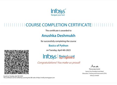 Anushka Deshmukh On Linkedin Successfully Completed The Course Basics Of Python