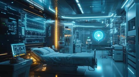 Futuristic Intensive Care Unit With Ai Integration An Icu Equipped With