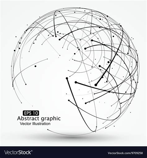 Point And Curve Constructed Sphere Wireframe Vector Image