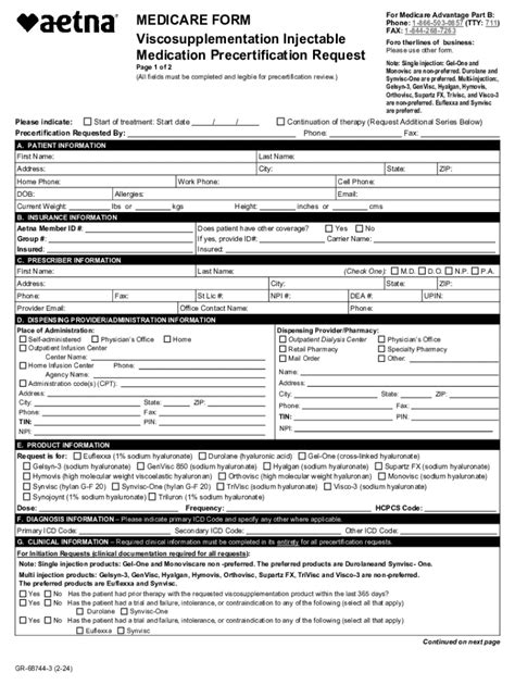 Aetna Medicare Viscosupplementation Form Fill Out And Sign Online Dochub