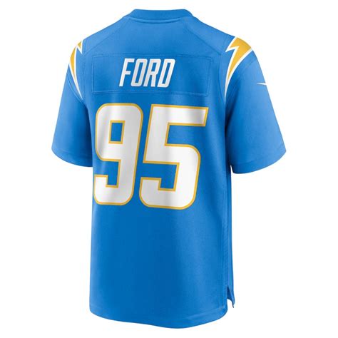 Lachargers 95 Poona Ford Game Jersey Powder Blue American Football