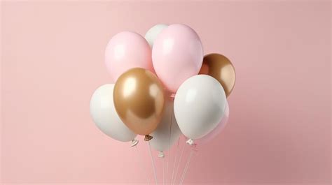 Premium Ai Image Gender Party Balloons In Neutral Colors On A Simple