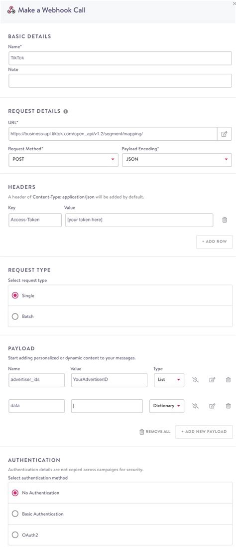 Integrate With TikTok Via Webhook