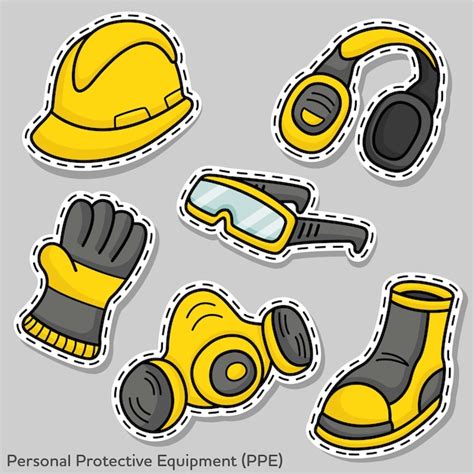 Conjunto De Equipamentos De Proteção Individual Vetor Premium