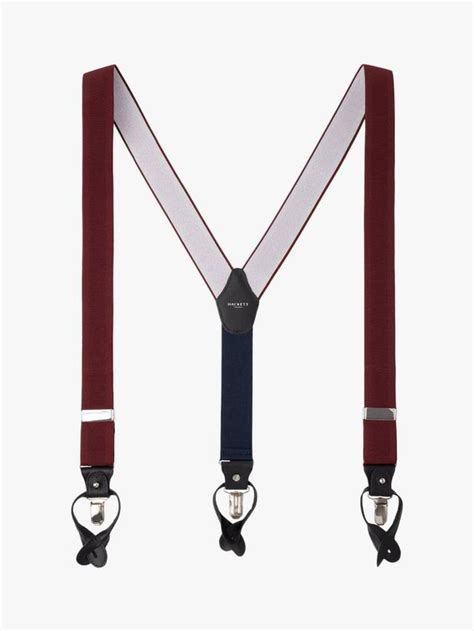 Hackett London Combi Braces Burgundy Red