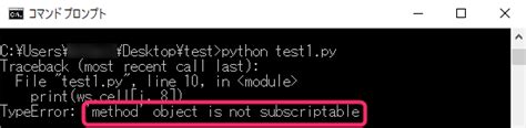 【python】method Object Is Not Subscriptable エラー対処方法