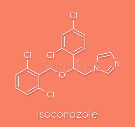 Isoconazole Antifungal Drug Molecule Skeletal Formula Stock