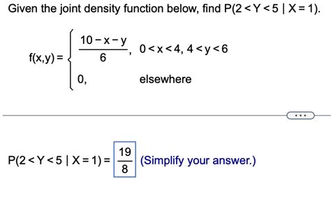 Solved Given The Joint Density Function Below Find P 2