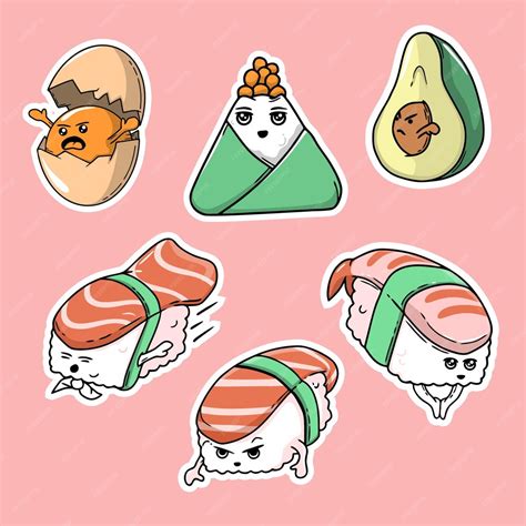Premium Vector Cute Sushi Illustration