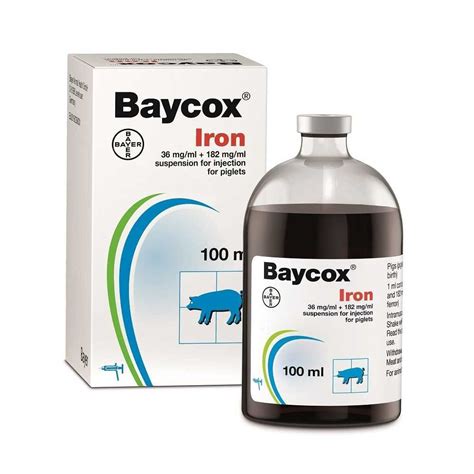 Elanco Baycox Iron 36 Mg Ml 182 Mg Ml For Piglets 100ml Farmacy