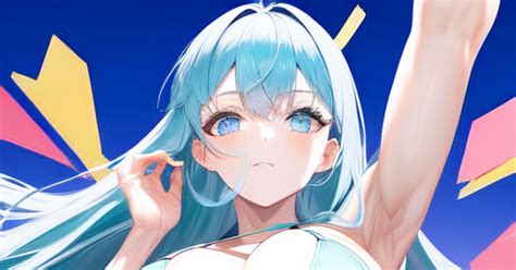 女の子 腹筋が割れている水色髪の女の子集 イサリアスのイラスト Pixiv