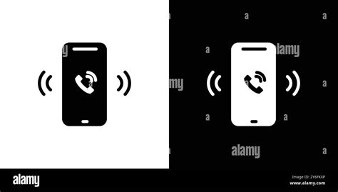 Mobile Phone Call Icon Set In Thin Line Outline Style And Linear Vector