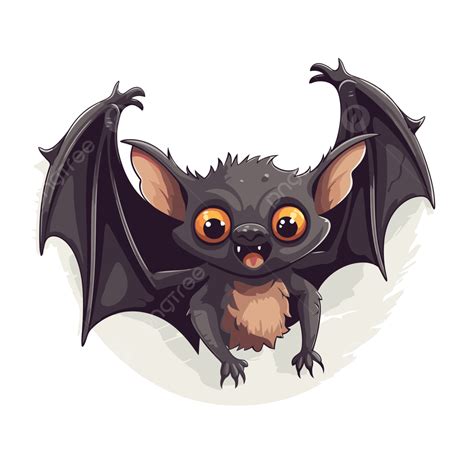 비행 박쥐 벡터 스티커 클립 아트 박쥐는 큰 눈 만화로 공중을 날고있다 상표 클립 아트 Png 일러스트 및 벡터 에 대한 무료 다운로드 Pngtree