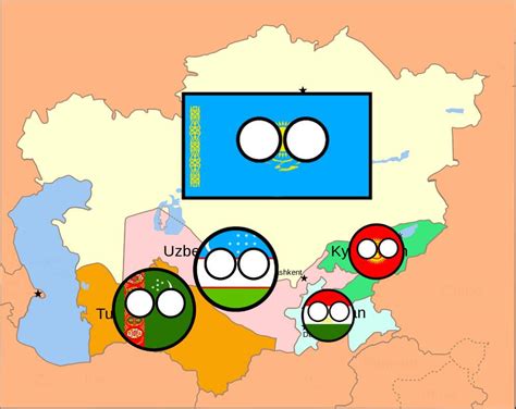 Central Asia Map Countryballs By Victor3389 On Deviantart