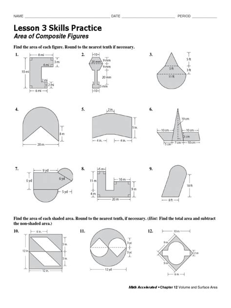 Composite Area Practice Worksheet