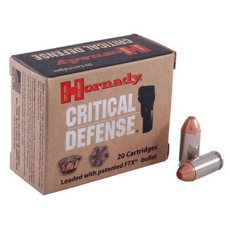 Hornady Critical Defense 40 Sandw 165 Gr Ftx Personal Protection Ammo