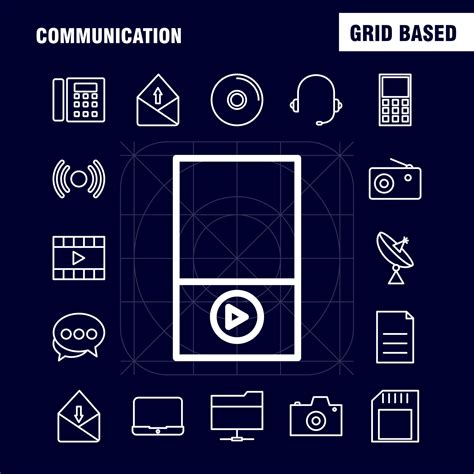 Communication Line Icons Set For Infographics Mobile Uxui Kit And Print