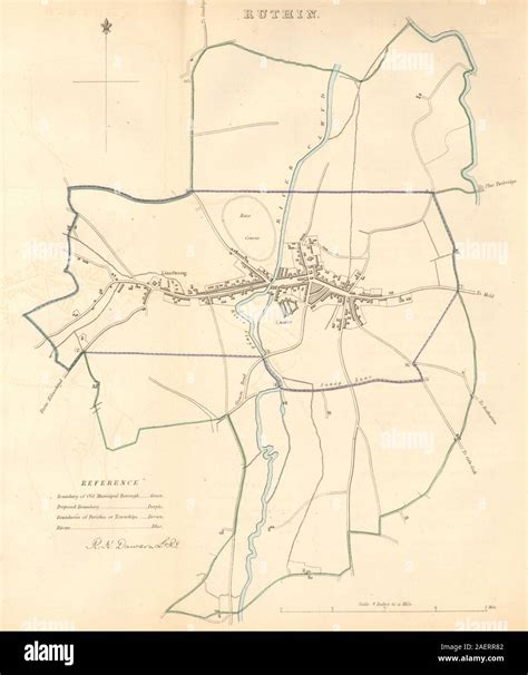 Ruthin Boroughtown Plan Boundary Commission Wales Dawson 1837 Old