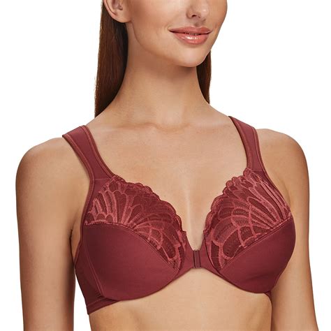 Meleneca Front Closure Bras For Women Plus Size Underwire Unlined Lace