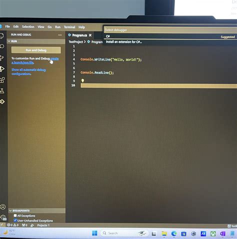 Only Available Debugger Option Is C R Csharp