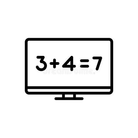 Black Line Icon For Sum Total And Number Stock Vector Illustration