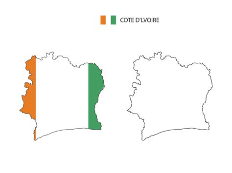 vector de ciudad de mapa de cote d ivoire dividido por estilo de simplicidad de contorno. tiene ...