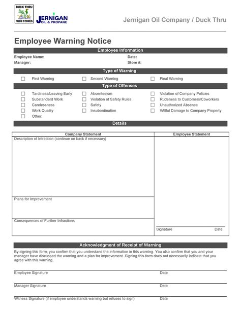 Employee Warning Notice Download 56 Free Templates And Forms