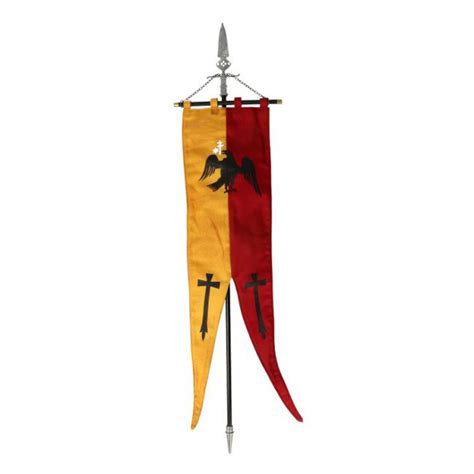 Diecast Dragon Knight Halberd With Flag Red Coo Model Machinegun