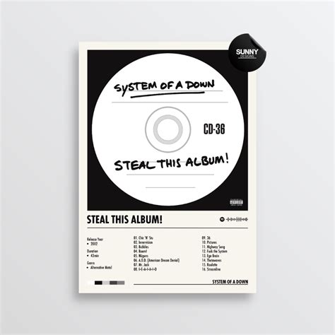 System Of A Down Steal This Album Album Cover Poster Sunny