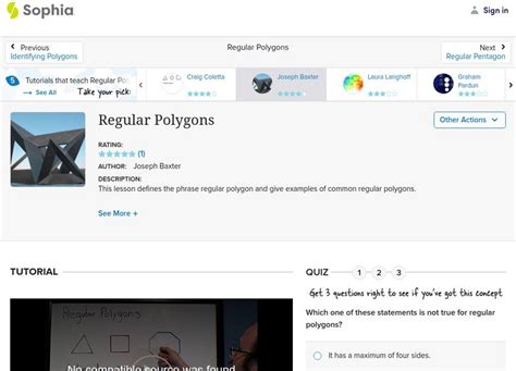 Sophia Regular Polygons Tutorial Instructional Video For 6th 8th