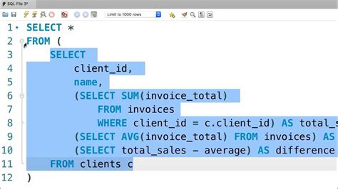 54 Subqueries In The From Clause Youtube