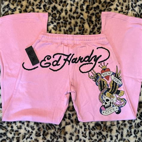 Pink Ed Hardy Sweatpants🩷 •brand New Never Depop In 2025 Womens