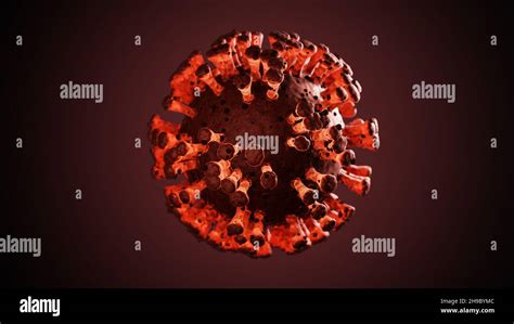 Illustration Of A Single Virus Cell Model Against Dark Background With