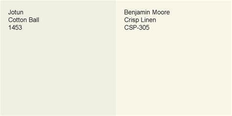 Jotun Cotton Ball Vs Benjamin Moore Crisp Linen Comparison