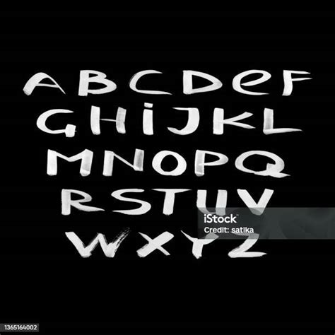 손으로 그린 드라이 브러쉬 스타일 로마 알파벳 벡터 그림입니다 개성 개념에 대한 스톡 벡터 아트 및 기타 이미지 개성 개념 개체 그룹 건조한 Istock