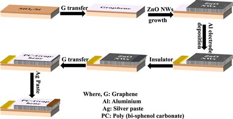 Schematic Of The Fabrication Steps Involved In The Gzno Nwg Device