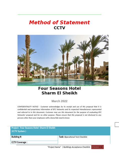 Method Of Statment Cctv System Template Pdf