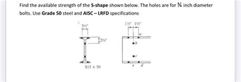 Solved Find The Available Strength Of The S Shape Shown