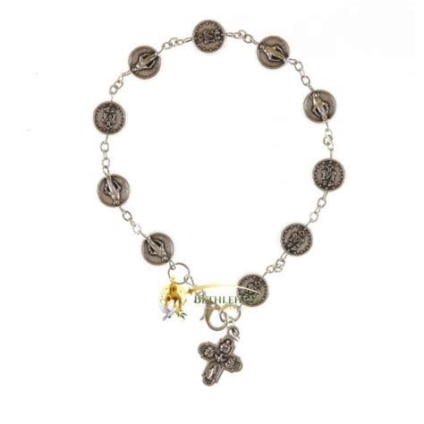 Silver Miraculous Medal Bracelet Made In Bethlehem