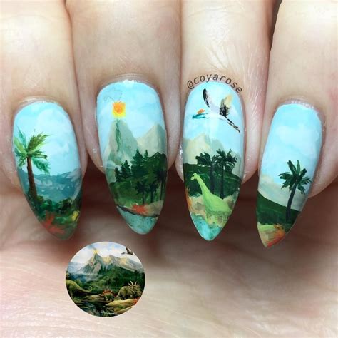 Cute Dinosaur Nail Art At Mitchell Dorgan Blog