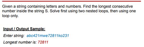 solved given a string containing letters and numbers find