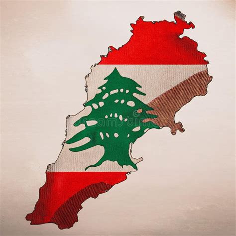 Map And Flag Of Lebanon Stock Illustration Illustration Of Color