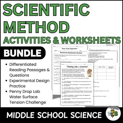 Scientific Method Bundle Worksheets Activities And Lab Middle School