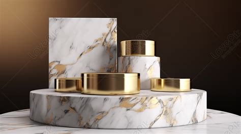 제품 디스플레이 배경을 위한 고급스러운 금 장식 대리석 연단의 놀라운 3d 렌더링 연단 배경 대리 배경 금 배경 이미지 Hd 연단 대리 금 배경 사진 무료