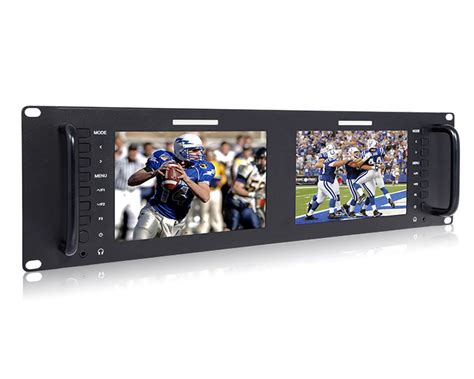Dual 7 3ru Ips 1280x800 Broadcast Lcd Rack Mount Monitor With 3g Sdi Hdmi Av Input And Output