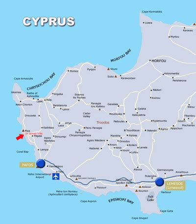 St James Villa Sea Caves Coral Bay Paphos Cyprus Location