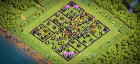 Gute Base Rathaus Level 9 Link Für Verteidigung Coc Clash Of Clans Th9 Rh9 250